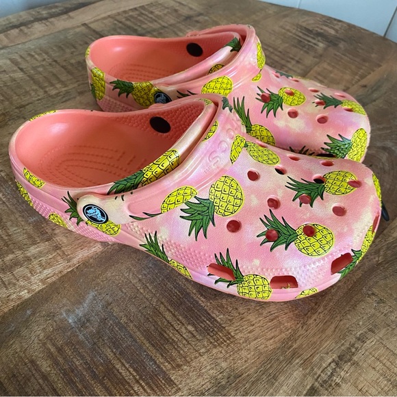 CROCS | Shoes | Crocs Classic Retro Resort Clog Pineapple Papaya Pink ...